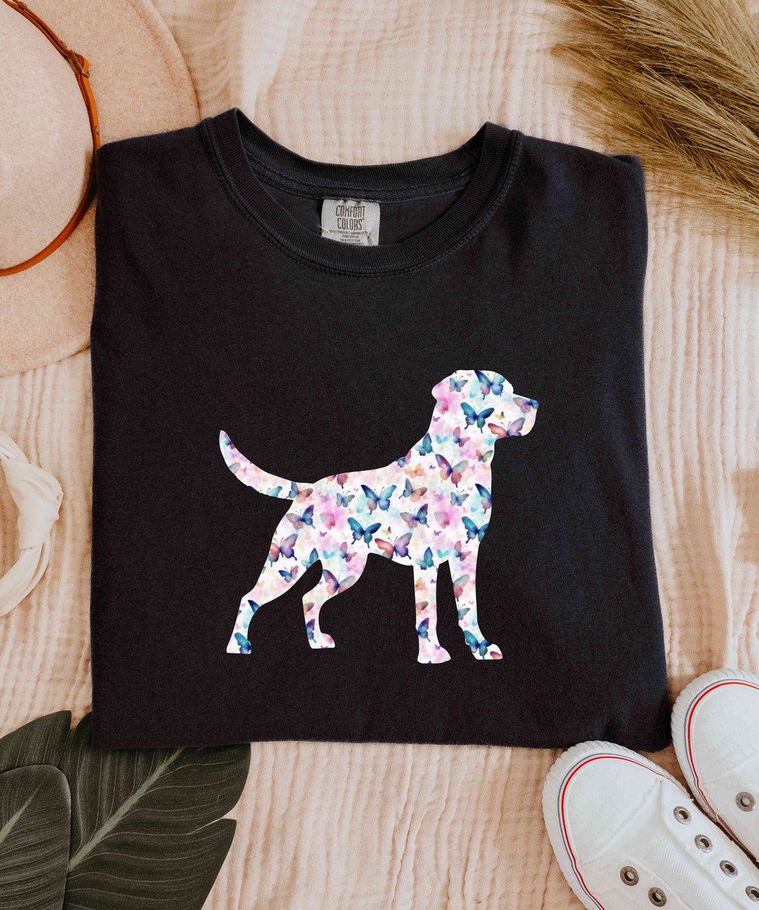 Pastel Butterflies Labrador Retriever Silhouette Multicolor Butterfly ...