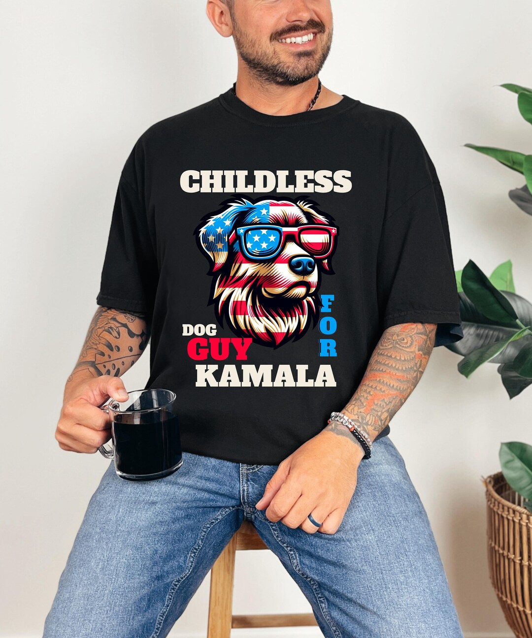 Patriotic Childless Dog Guy Cat Lady 2024 Kamala Harris President ...