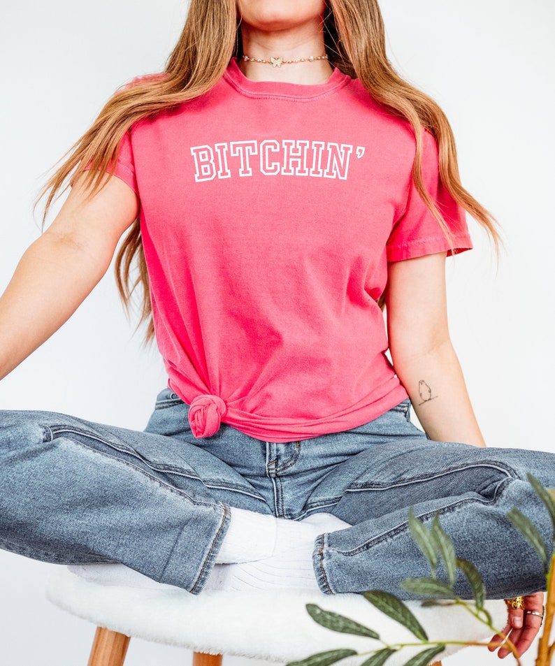 Bitchin Bitching Varsity Font Heavy Weight Comfort Colors Tee Shirt - Etsy