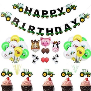 Tractor Farm Happy Birthday Party Decorations Home Party DIY | Etsy