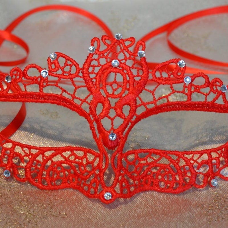 Red Masquerade Mask - Etsy