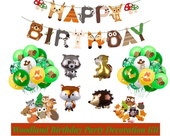Woodland Creatures Happy Birthday Decoration Home DIY Kit 30 - Etsy UK