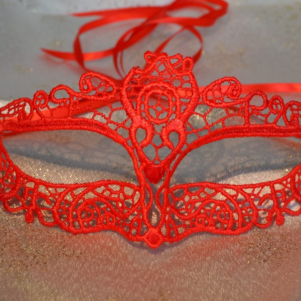 Red Masquerade Mask - Etsy