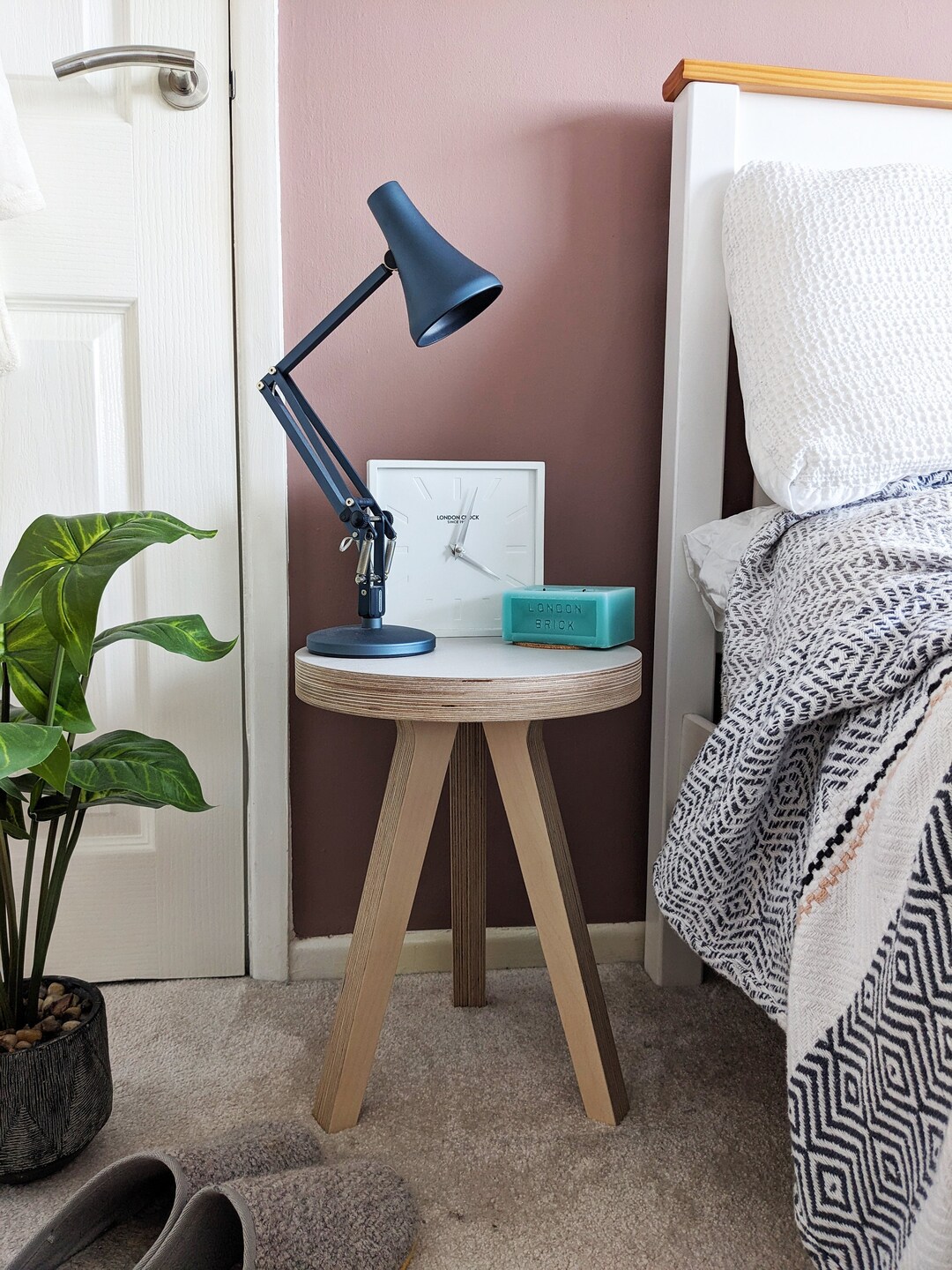 Plywood Three-legged Side Table Painted Top - Etsy
