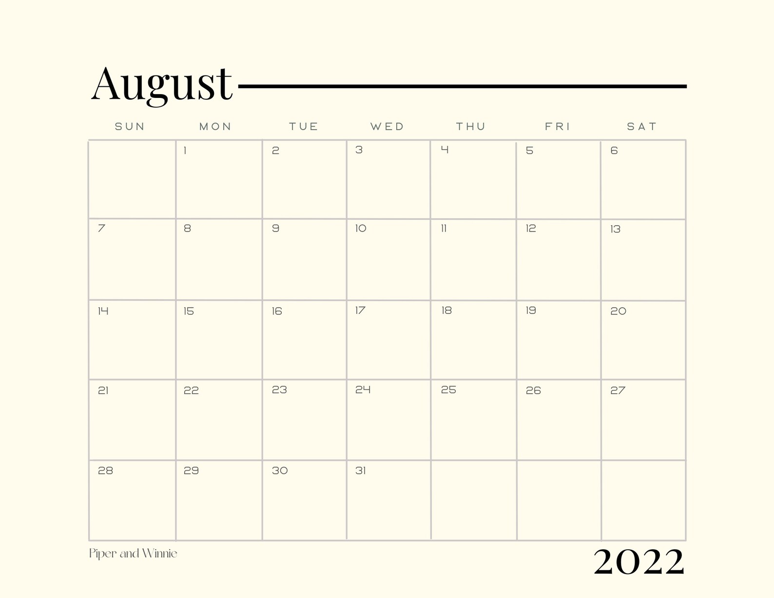 Simple Modern Academic Year Calendar 2022-2023 - Etsy