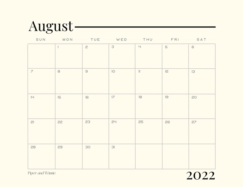 Simple Modern Academic Year Calendar 2022-2023 - Etsy