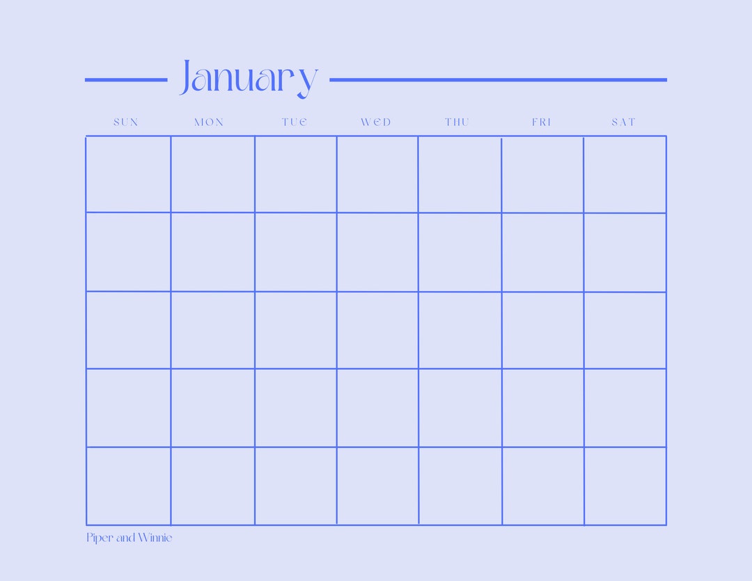 Retro Undated Simple Monthly Calendar January-december - Etsy