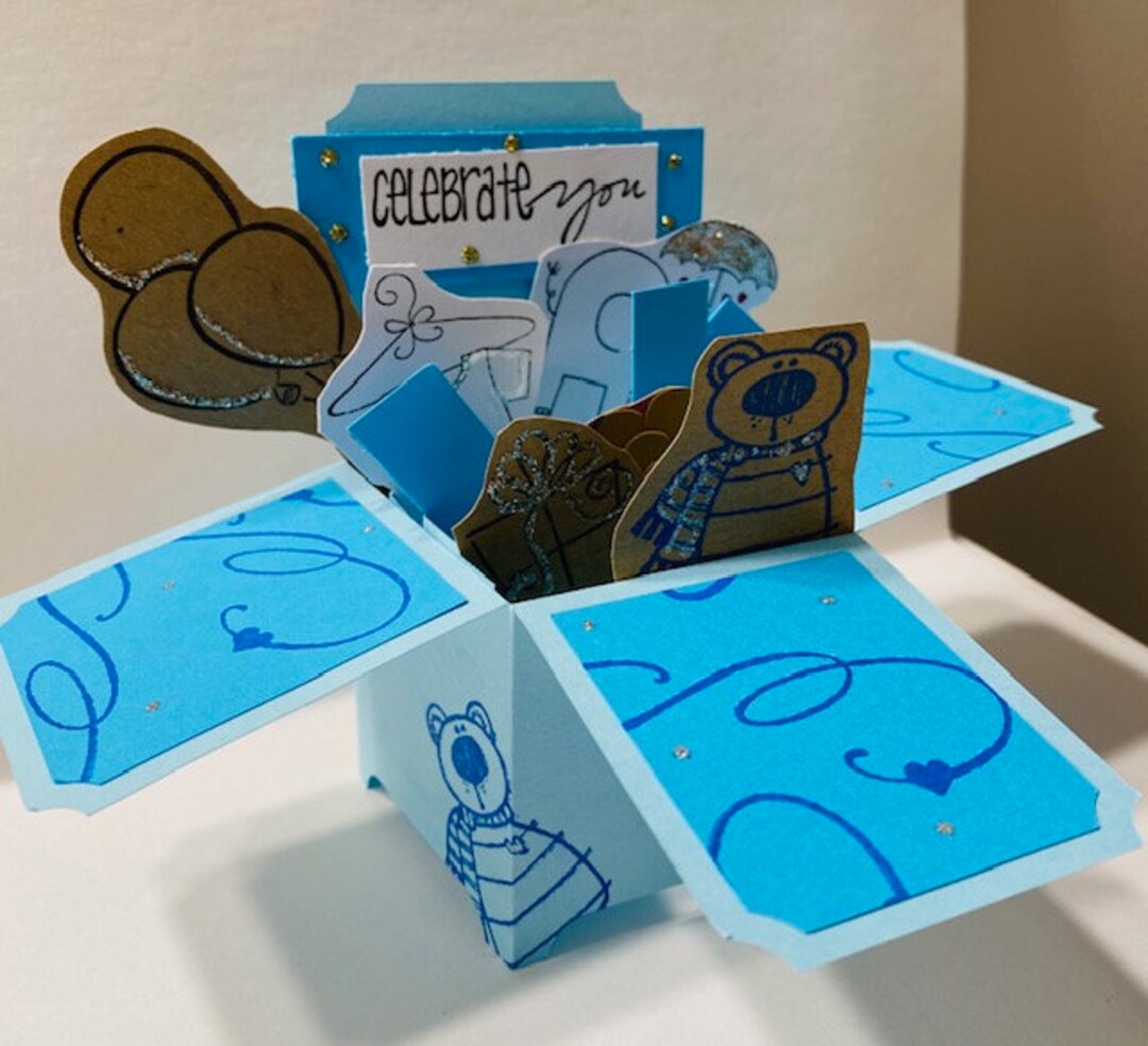 Baby Box Card - Baby Boy, Baby Girl, Gender Neutral 3D Card, Folds Flat ...