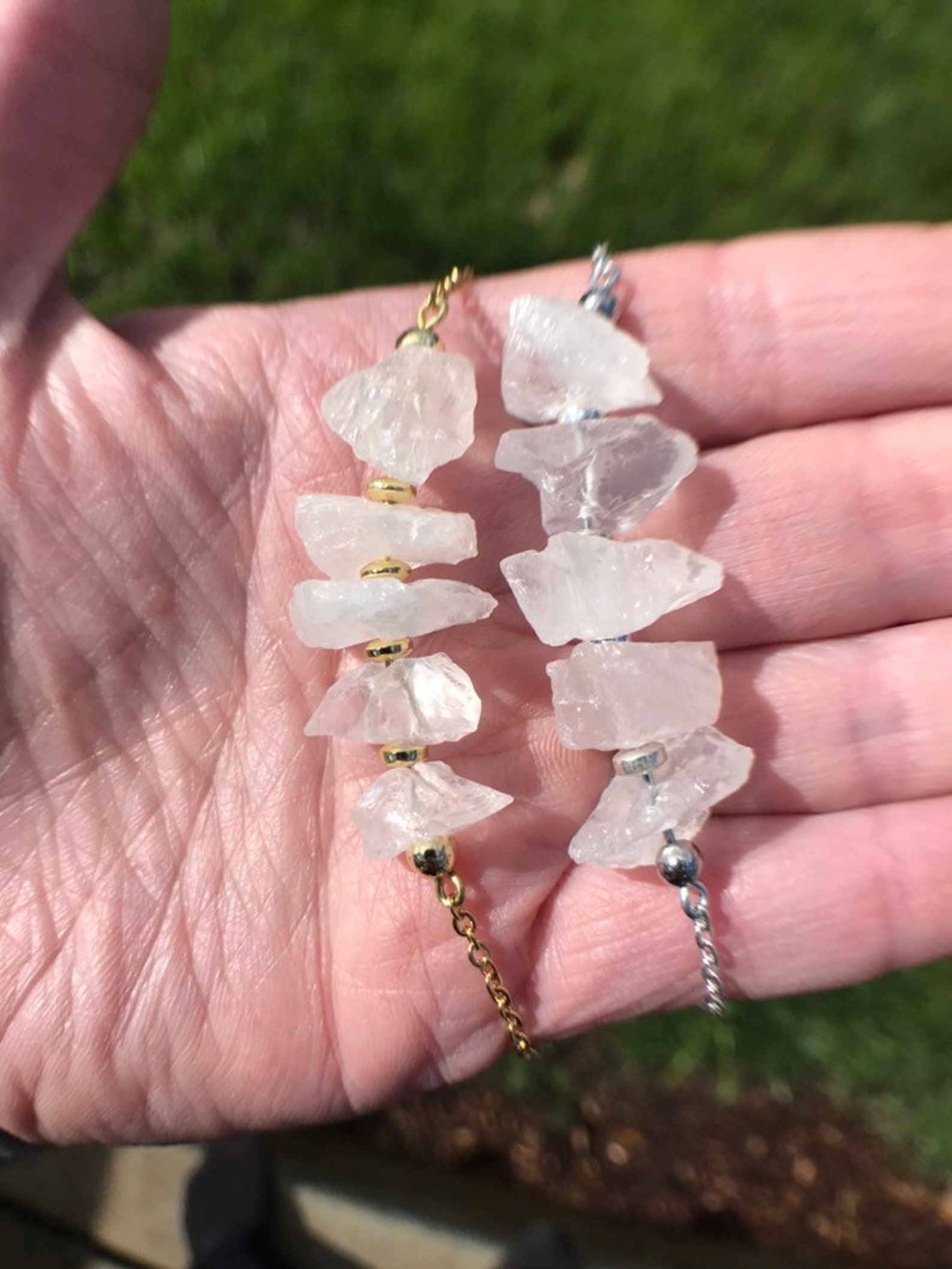 White Crystal Irregular Natural Stone Beads. 11-16 Mm. Great Necklace ...