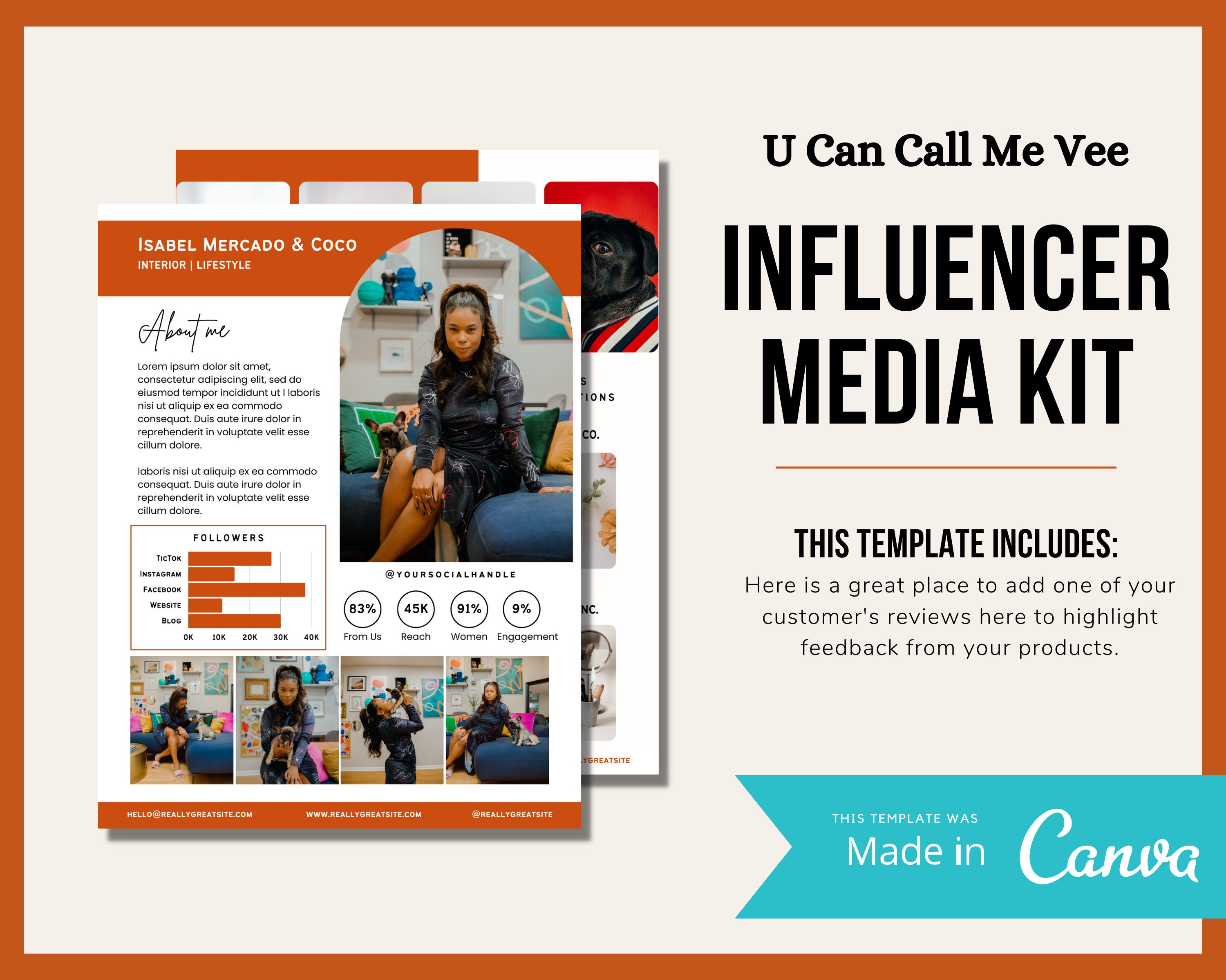 Influencer Media Kit Social Media Kit Lifestly Branding - Etsy