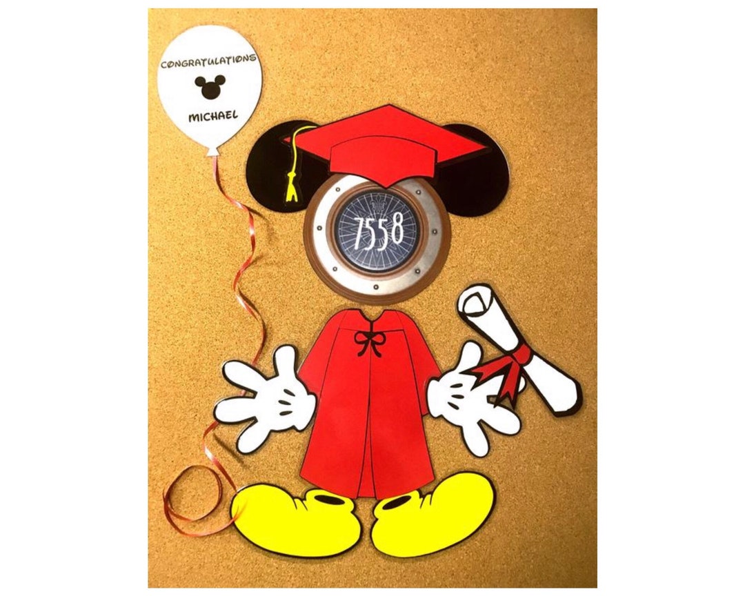 Disney Cruise Door Magnet Graduation Mickey Mouse Graduate W/ FREE Name ...