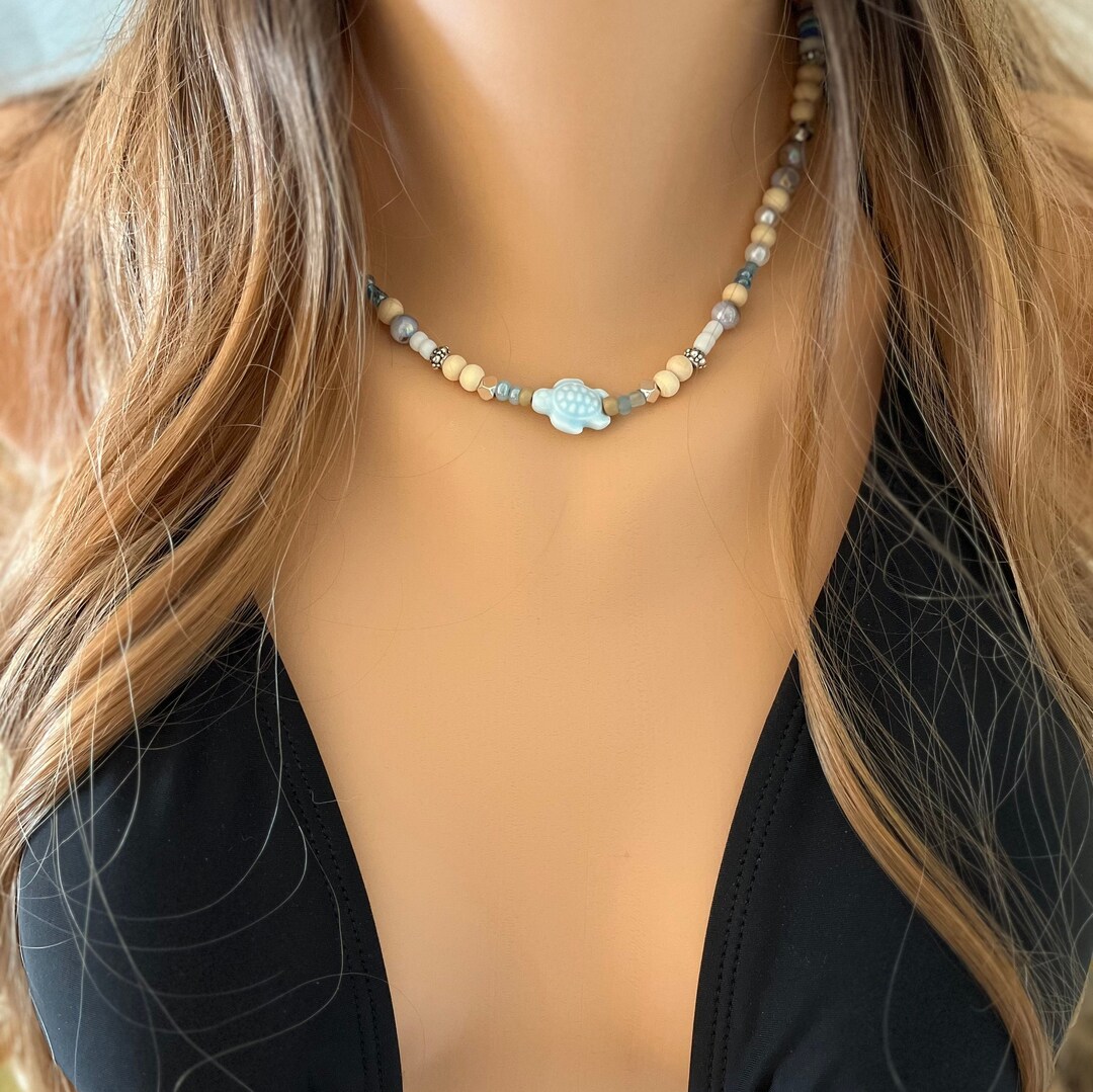 Sea Turtle Choker Boho and Beachy Summer Ready, Makes a Great Gift for ...