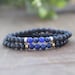 Men's Black Onyx Beaded Protection Bracelet, Beautiful Onyx, and Lapis ...