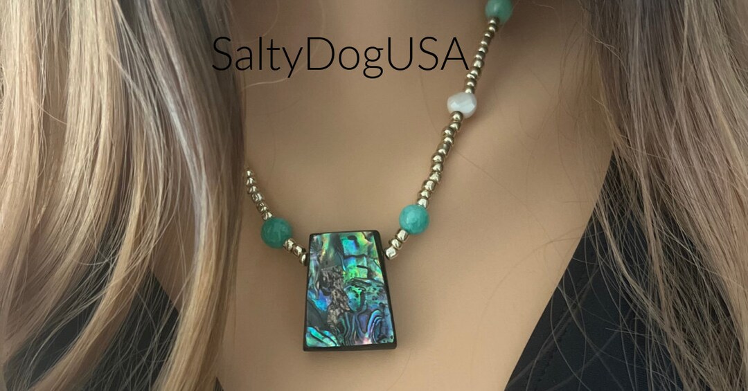 Womans Boho Necklace Handmade Abalone Jewelry Great Birthday Gift Idea ...