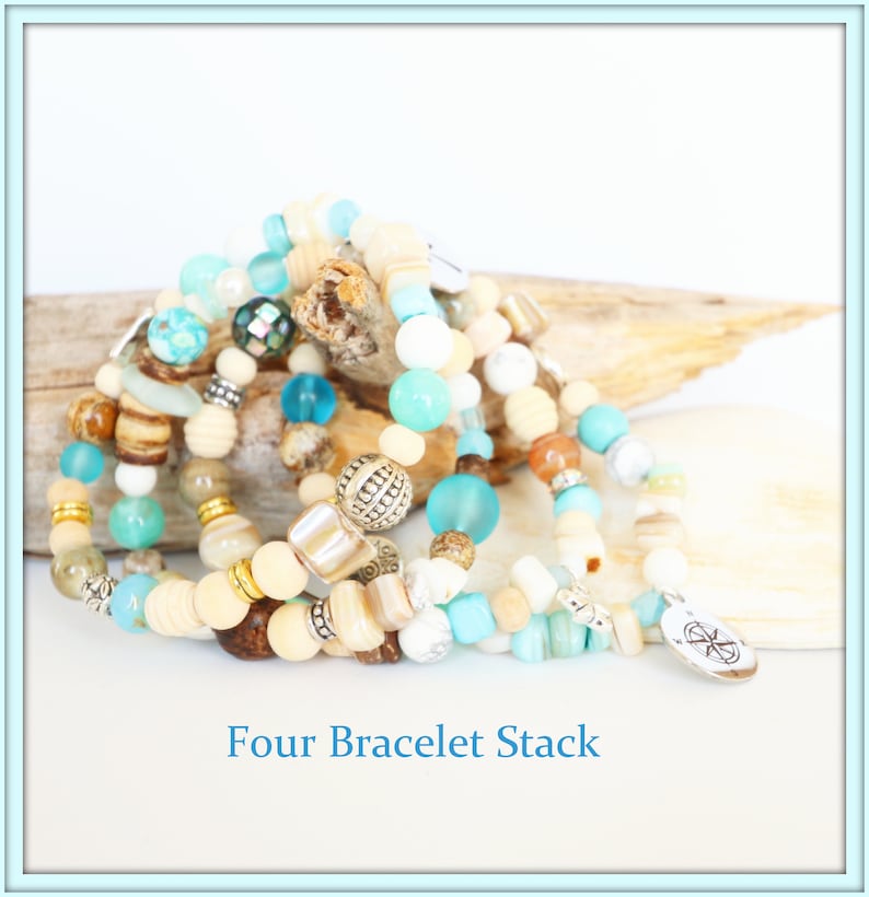 Woman's Beachy Boho Bracelet Compass Charm Girls Trip - Etsy