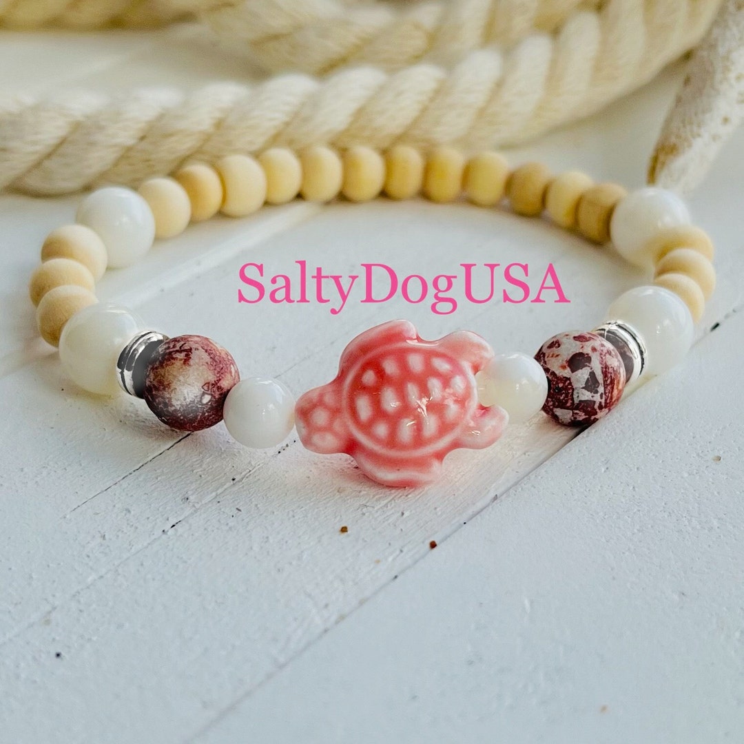 Pink Sea Turtle Bracelet Save the Turtle Bracelet Womans or Teens Gift ...