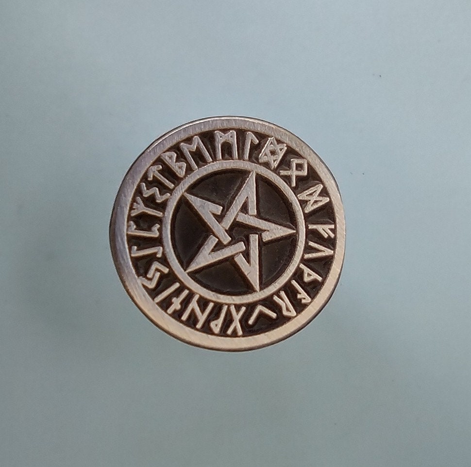Rune Pentagram Pin Viking Wiccan Pentagram Encircled by - Etsy