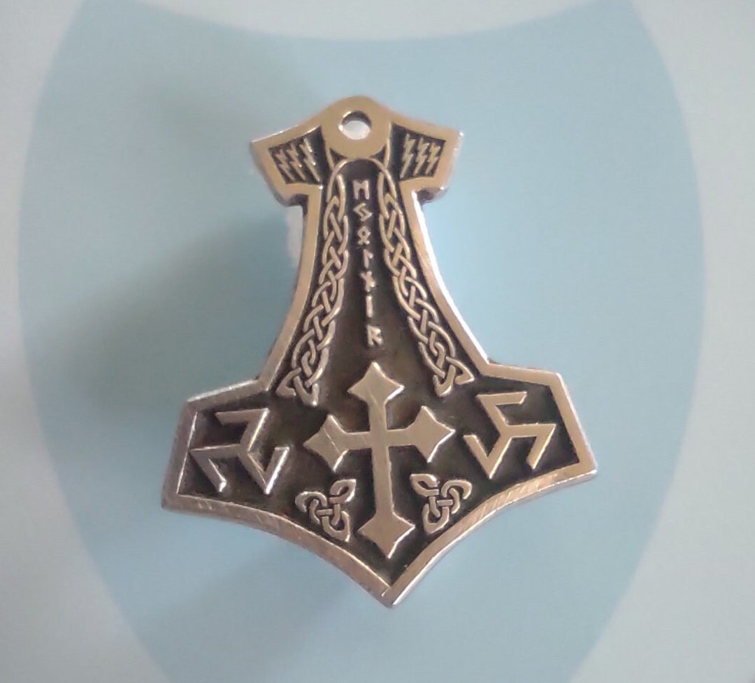Thors Hammer With Cross and Triskles Pin - Mjölnir - Norse Mythology - Etsy