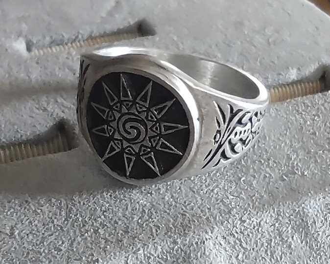 Aztec Sun Ring-piedra Del Sol-sun Stone-mayan Incan and - Etsy