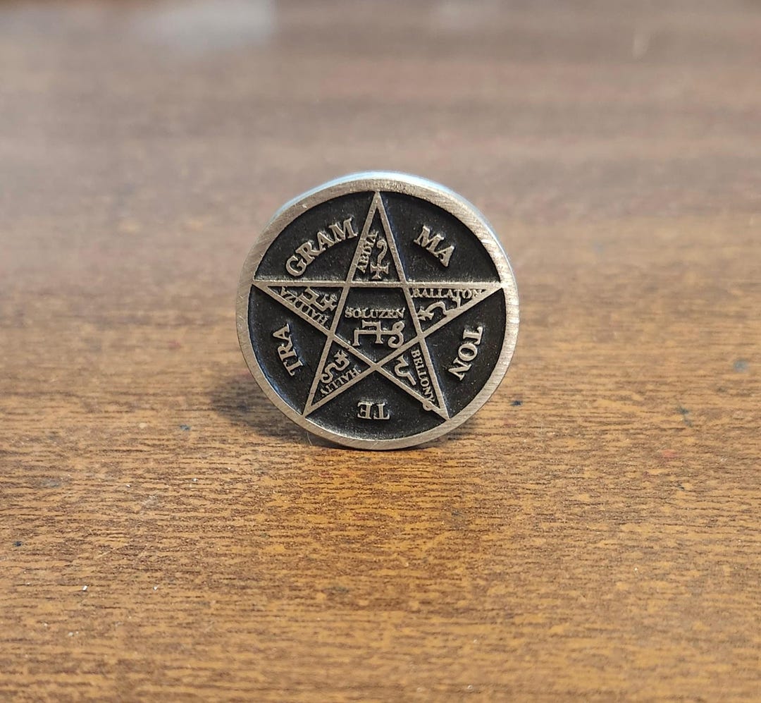 Tetragrammaton Pin - Pentagram of Solomon Jewelry - Occult Talisman ...