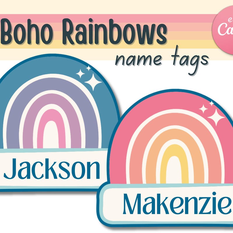 Boho Rainbow Classroom - Etsy