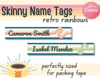Classroom Name Tags Template Rainbow Editable Printable Classroom ...