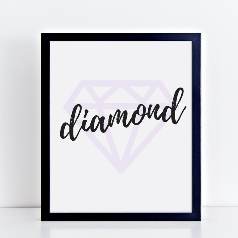 Purple Diamond Print, Office Printable, Digital Download, Instant Print ...