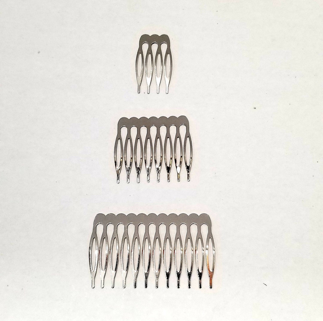Metal Combs Silver With Teeth Millinery Metal Comb for DIY Fascinators ...