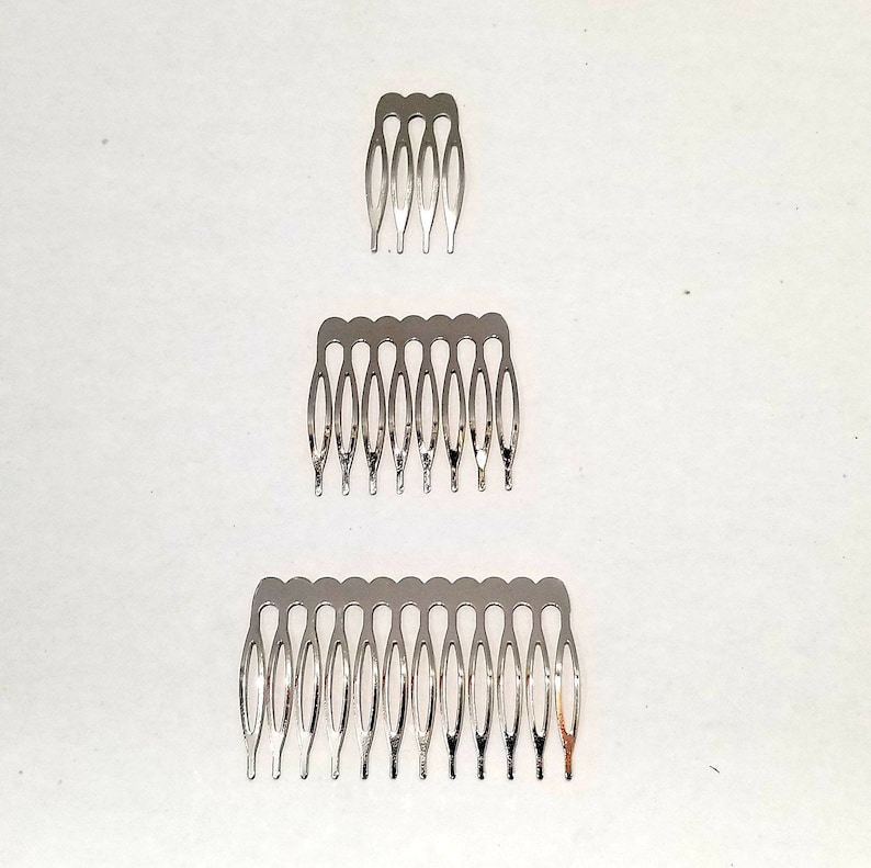 Metal Combs Silver With Teeth Millinery Metal Comb for DIY Fascinators ...