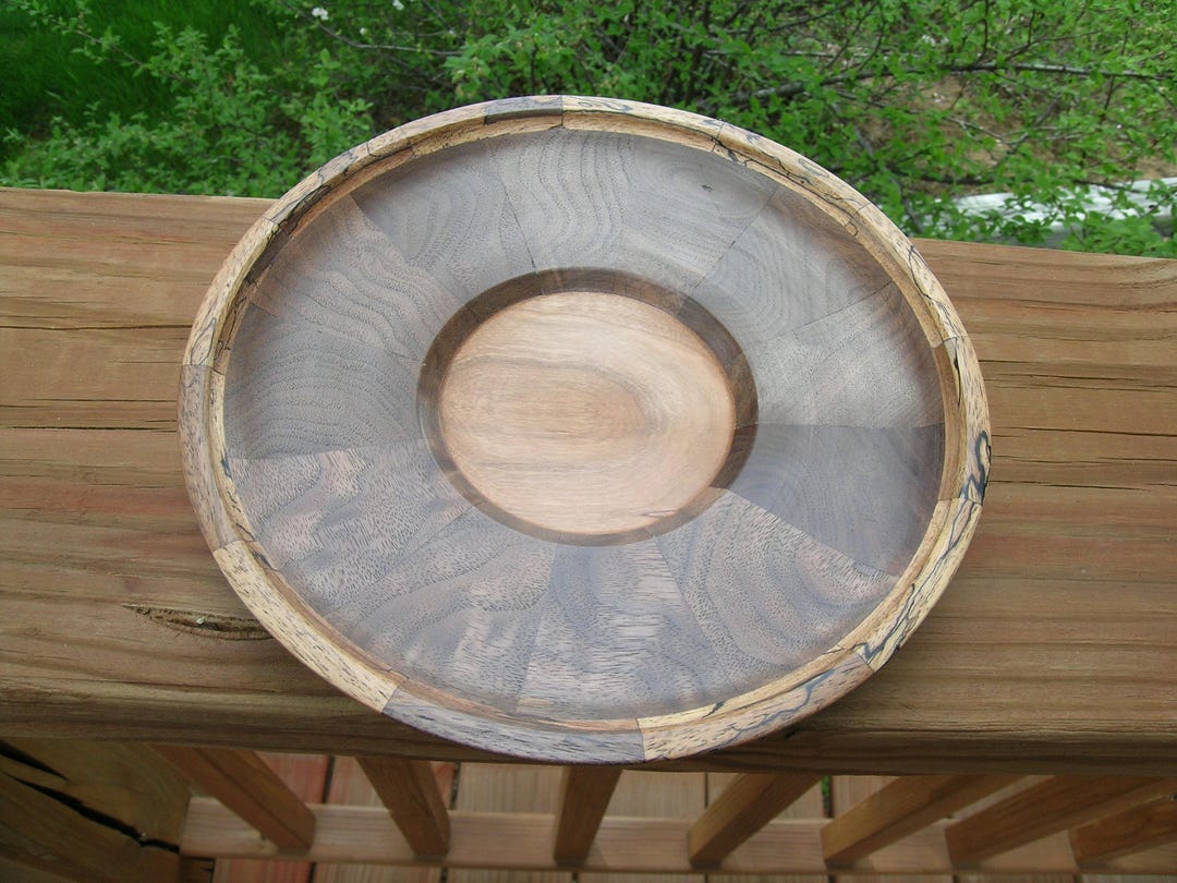 Segmented Walnut Wood Plate Made From Salvaged Wood, (8 1/2 X 1 1/2 ...