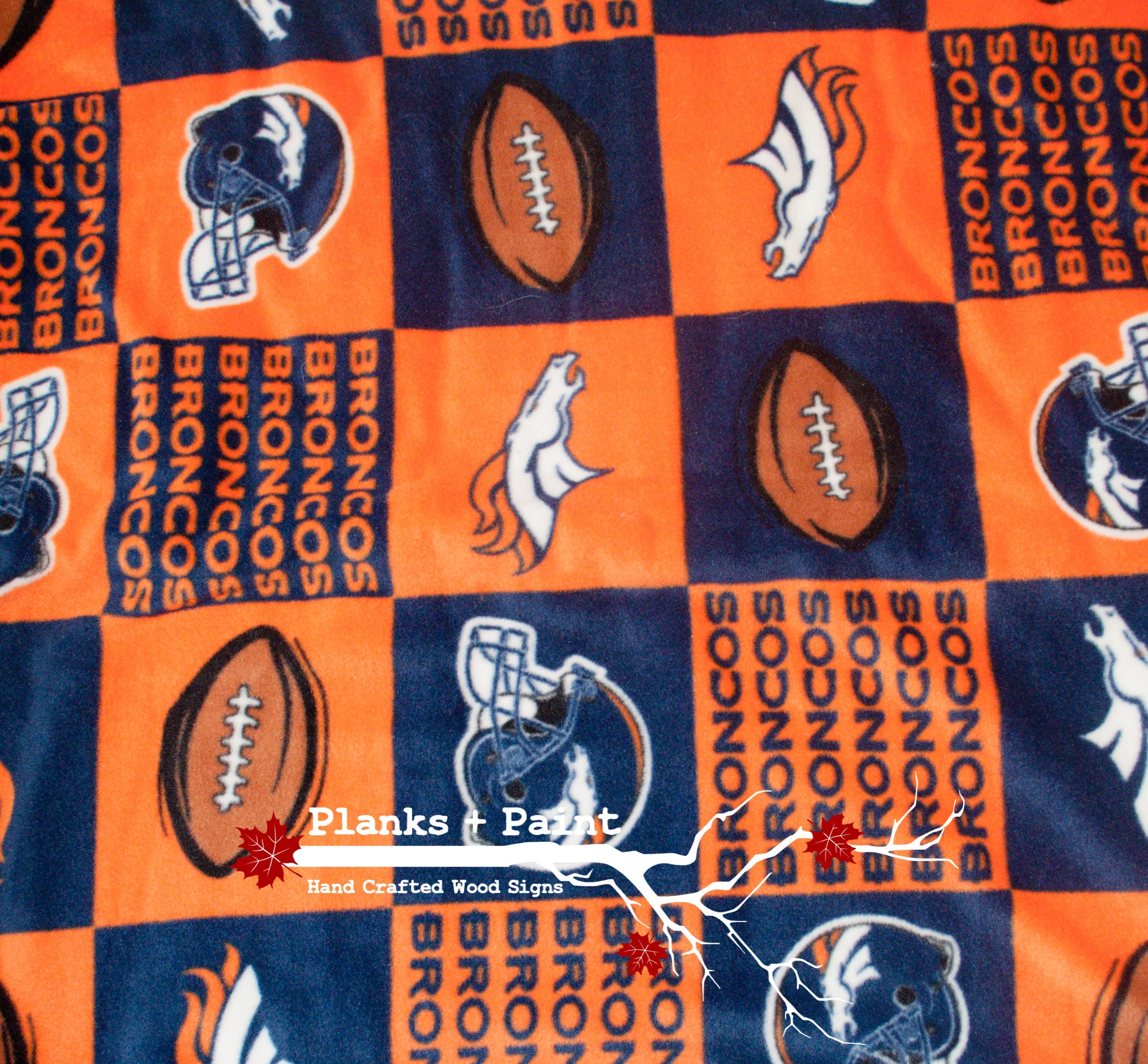 Denver Broncos Hand-made Fleece Blanket Broncos Block Fleece Blanket ...