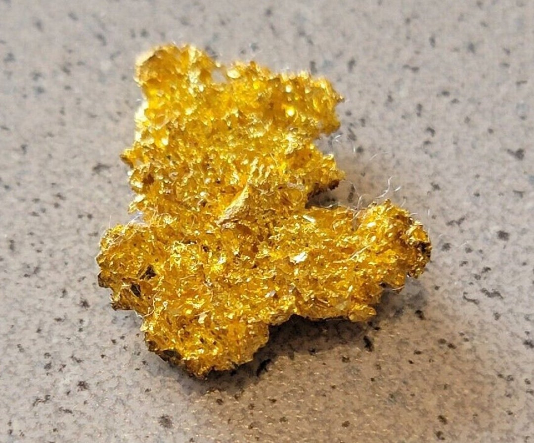 Crystalline Gold Nugget Specimen 6.2 Grams Mocking Bird Mine Mariposa ...