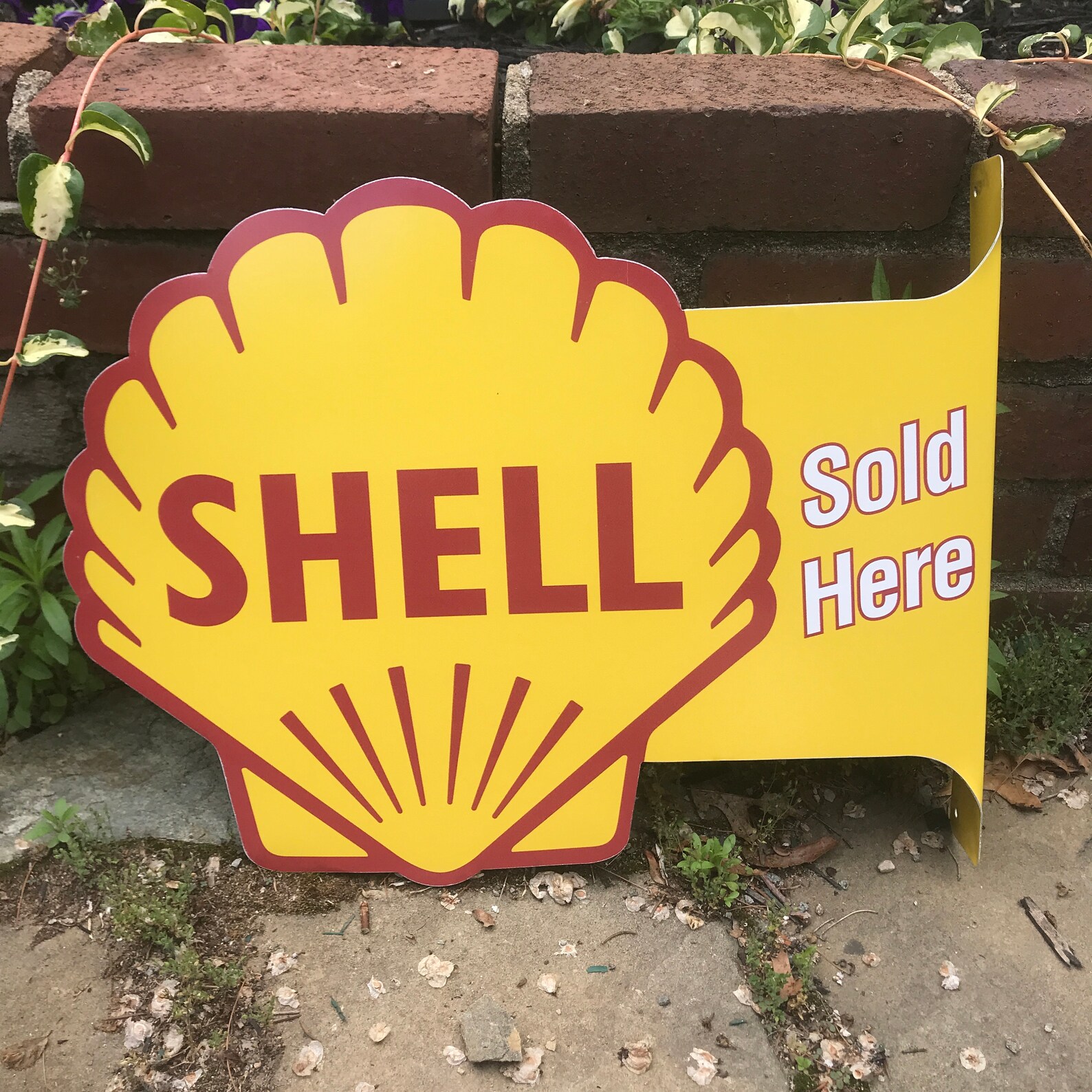 Shell Gas Signs / Shell Gasoline Signs / Shell Gas Flange Sign | Etsy