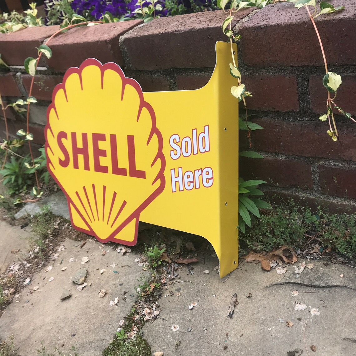 Shell Gas Signs / Shell Gasoline Signs / Shell Gas Flange Sign | Etsy