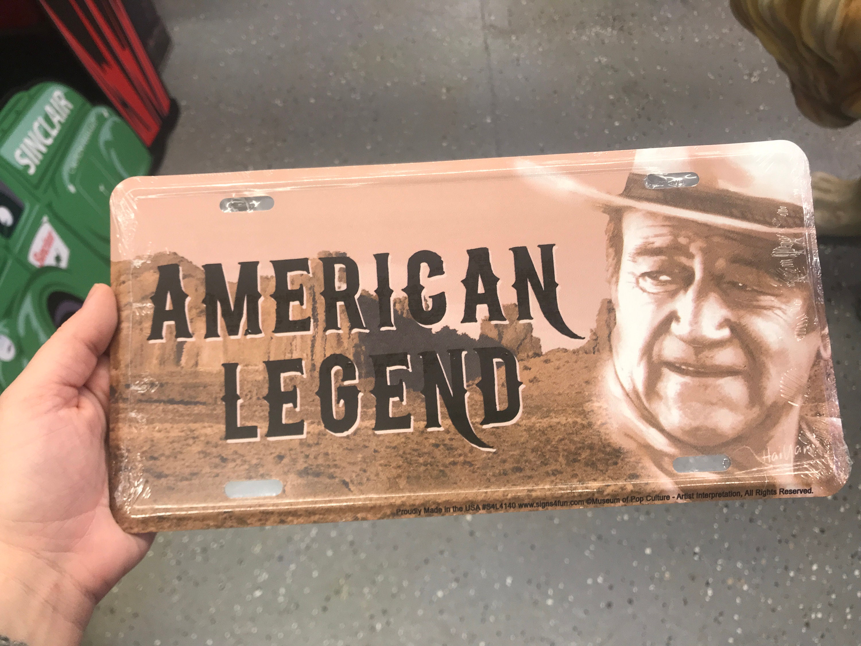 John Wayne Signs / American Legend Vanity Plate front of car / | Etsy