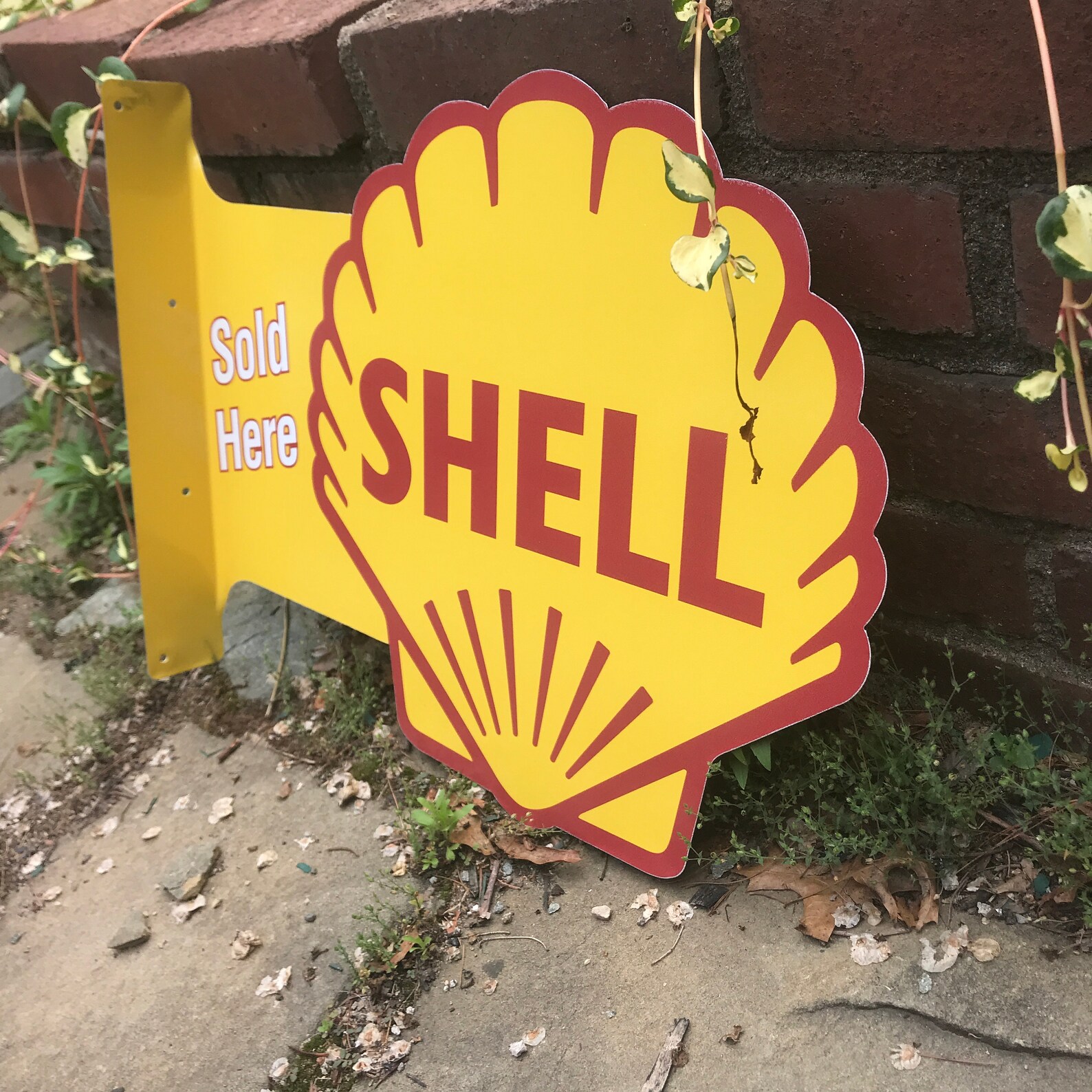 Shell Gas Signs / Shell Gasoline Signs / Shell Gas Flange Sign | Etsy