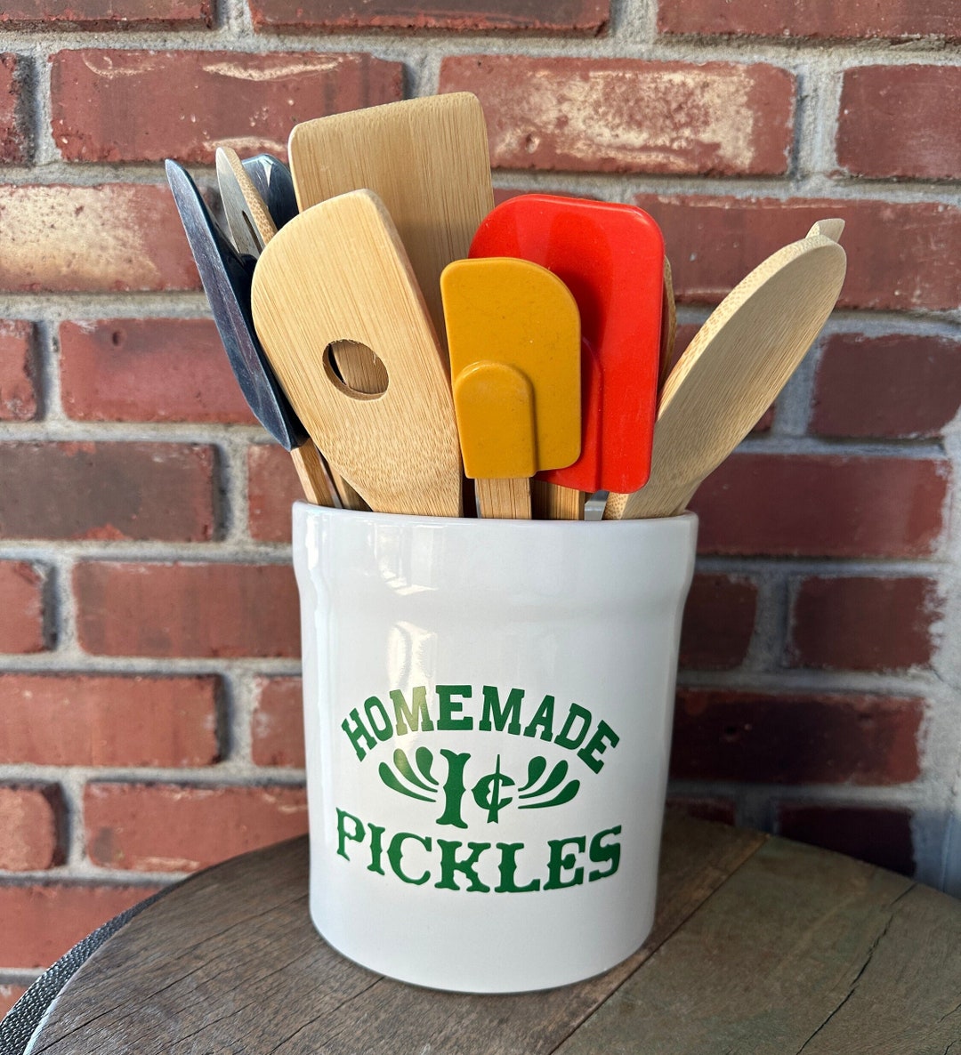 Friends Pickle Jar: Monica Ceramic Kitchen Utensil Holder - Etsy