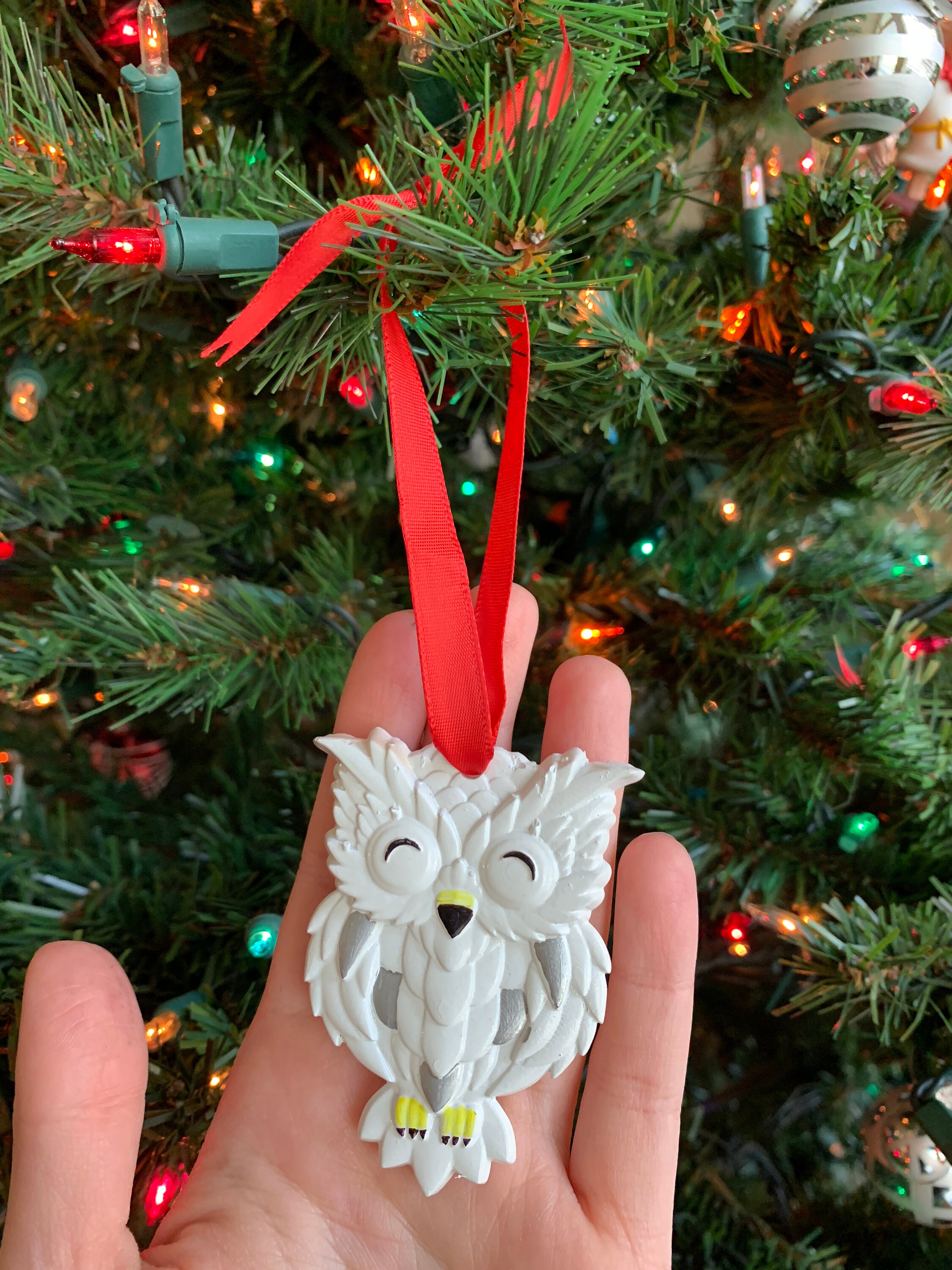 Owl Christmas Ornament/ Snowy Owl/ Wizarding Christmas Tree/ | Etsy
