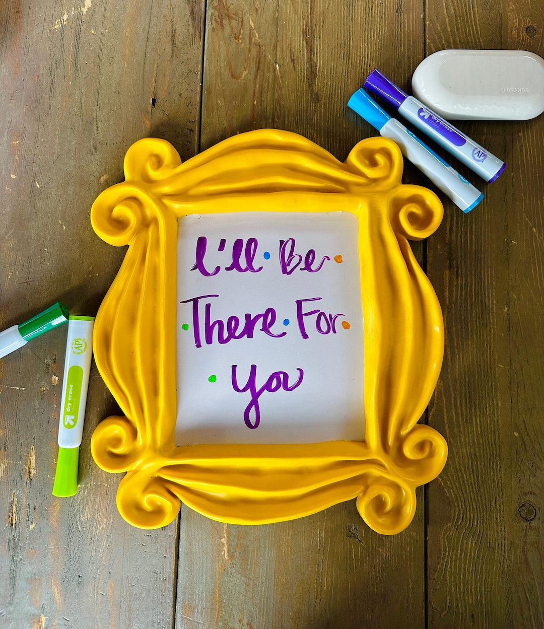Friends Frame Whiteboard: Yellow Peephole Frame, Quirky Home Decor ...