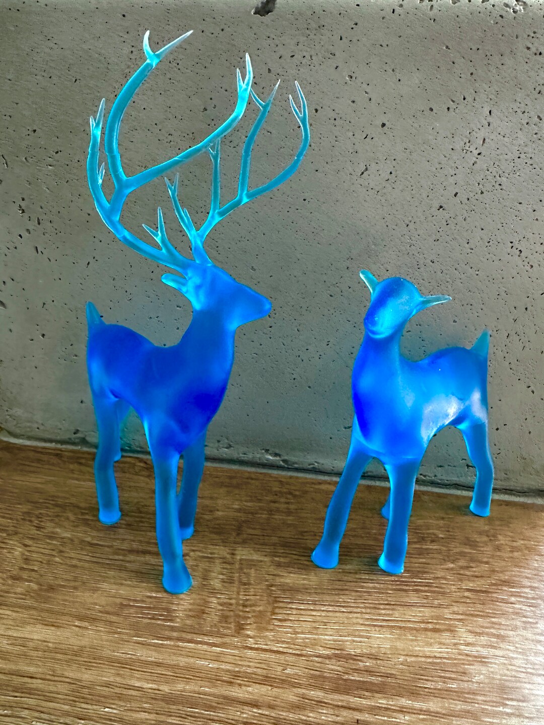 Stag and Doe Blue OVERSIZED Miniatures/ Fantasy Bookshelf Decor ...