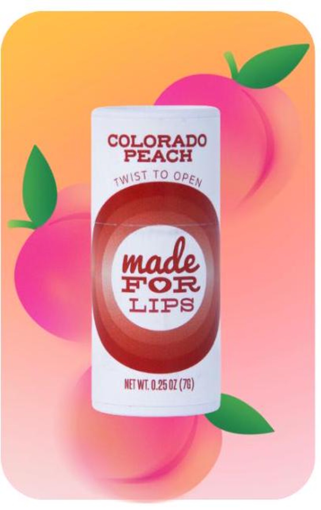 Mini "colorado Peach" Eco Tube Organic Lip Balm - Etsy