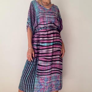 Abaya Style Kaftan Oversized Baggy Silk Boho Maxi Tunic Maternity Free ...