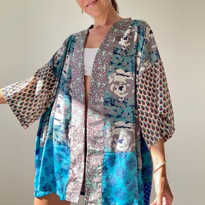 Patchwork Silk Top Hippie Plus Size Shirt for Party and Festivals ...