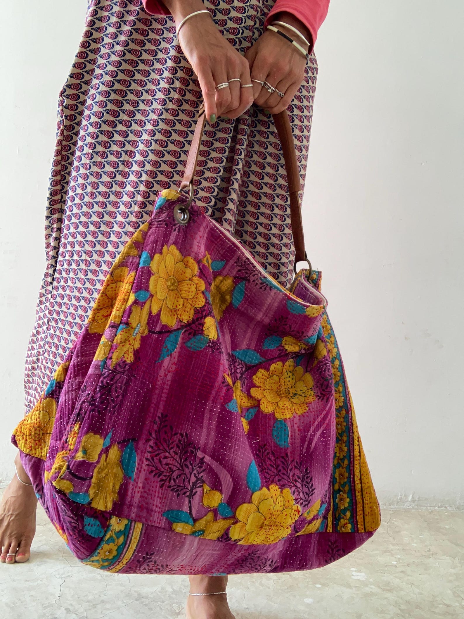Vintage Daily Use Handbag Retro Colorful Shoulder Bag Weekender Bag ...