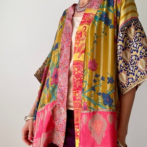 Patchwork Silk Top Hippie Plus Size Oversized Shirt Floral Boho Free ...