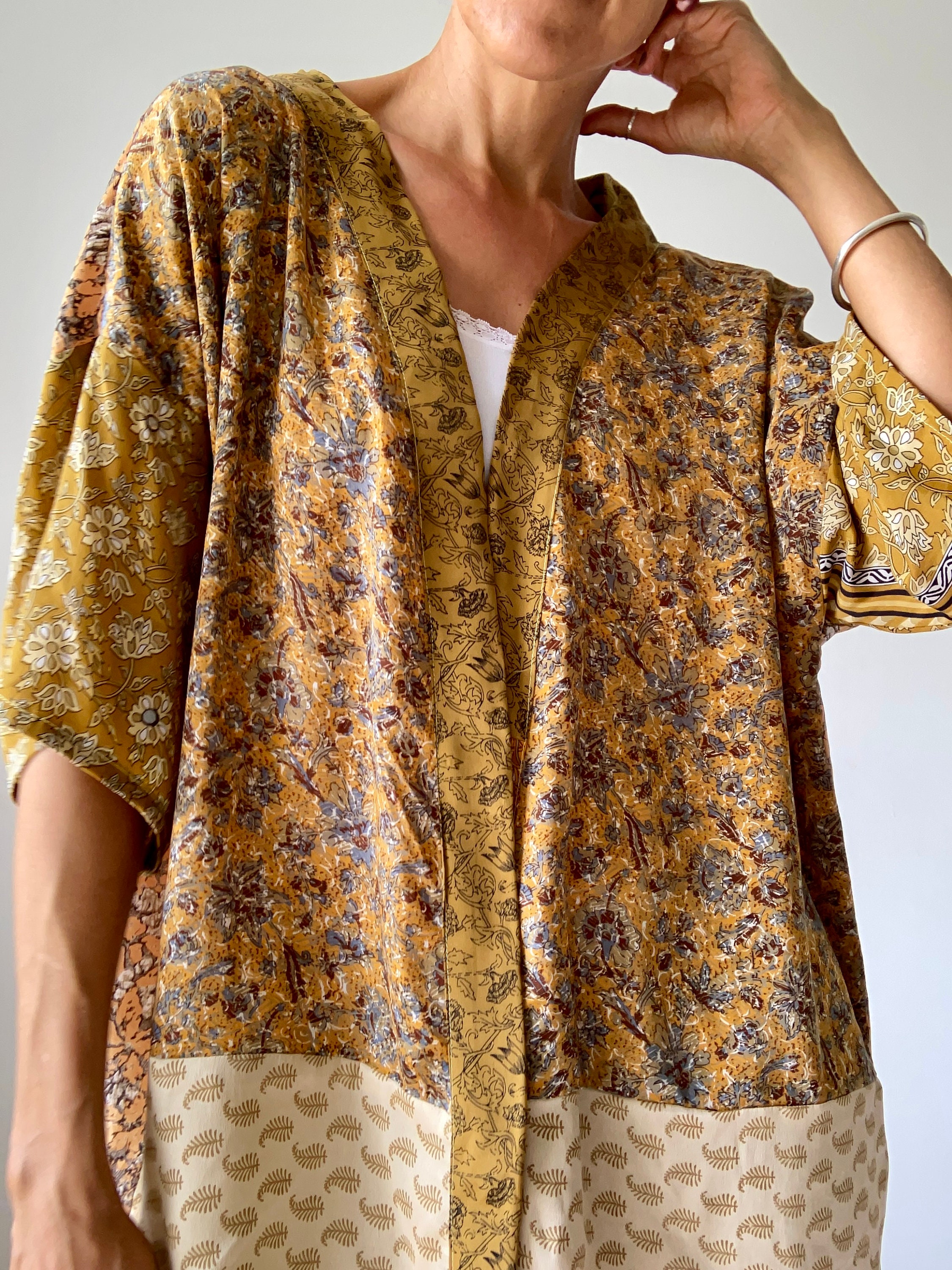 Patchwork Funky Shirt Boho Hippie Oversized Topper Colorful Free Size ...