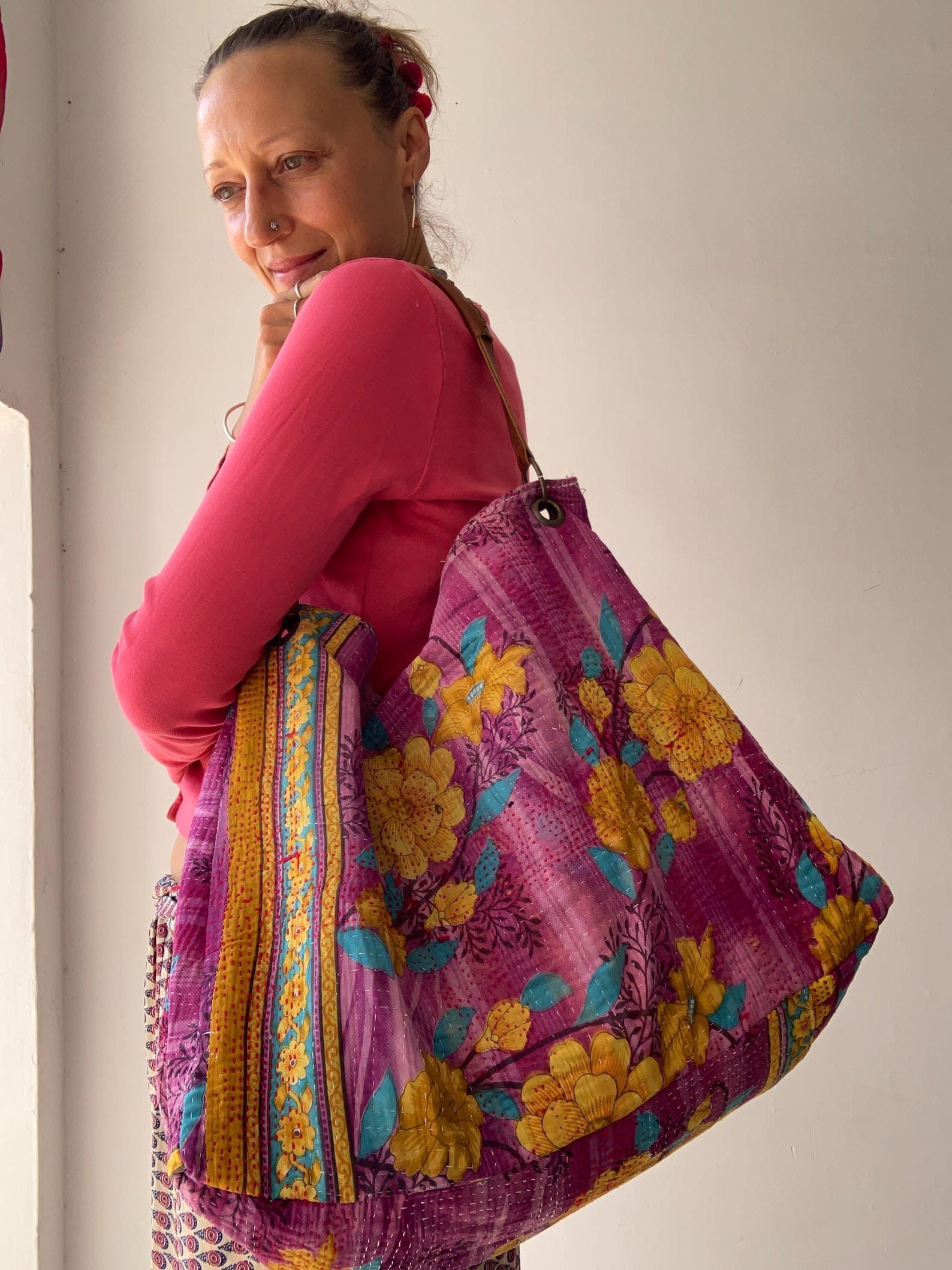 Vintage Daily Use Handbag Retro Colorful Shoulder Bag Weekender Bag ...