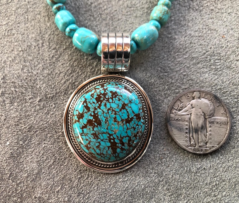 Number 8 Turquoise Pendant & Necklace Set - Etsy
