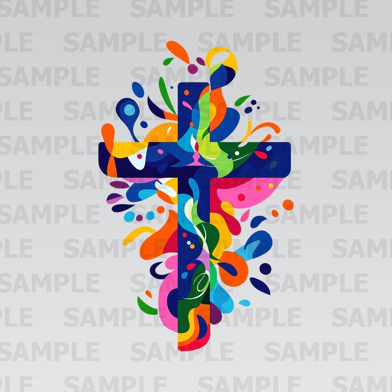 Colorful Abstract Cross PNG Clipart, Printable Clipart Graphics, T ...