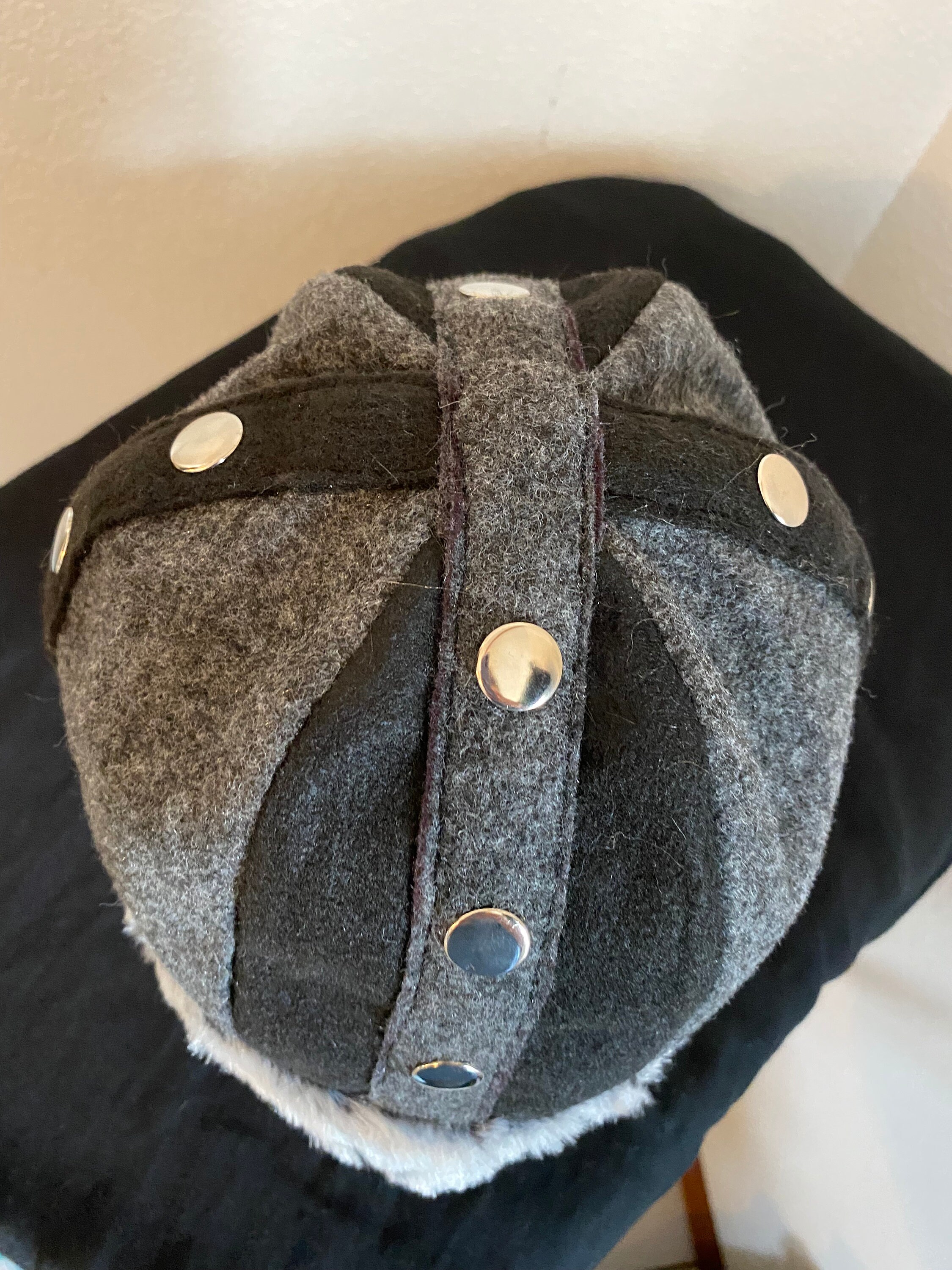 Unlined Felt Viking/medieval Hat With Faux Fur and Metal Detailing ...